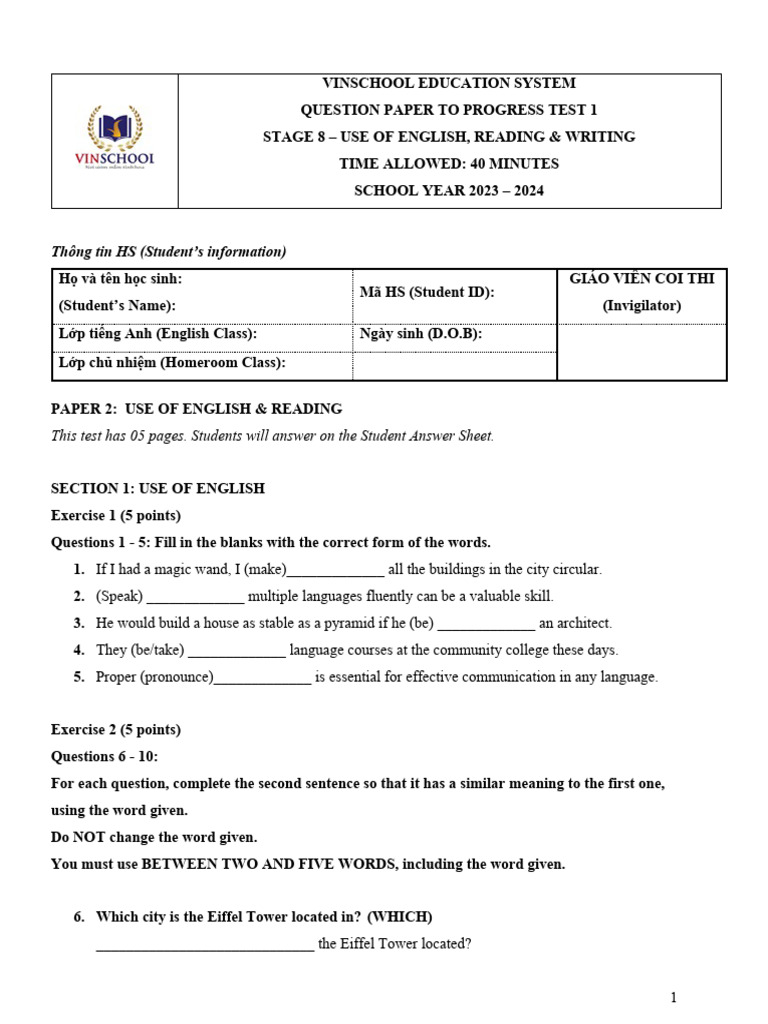 S8-UOE-Reading-Writing-Question Paper | PDF | Gothic Architecture ...