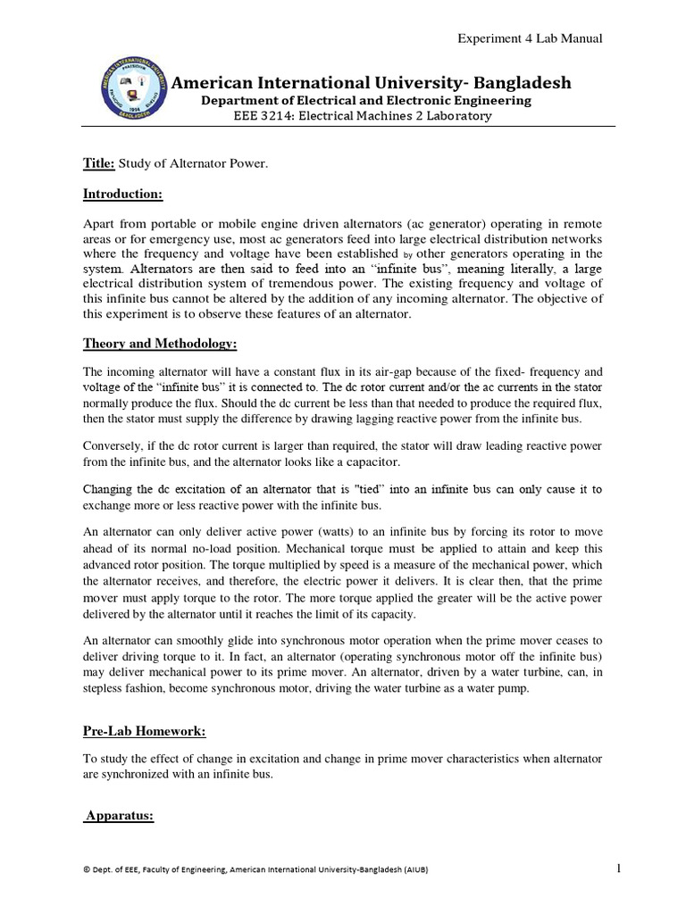 EM2 - Lab - 4 (2) - 1 | PDF | Electric Motor | Electric Generator