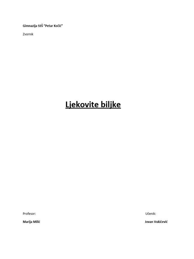 Ljekovite Biljke | PDF