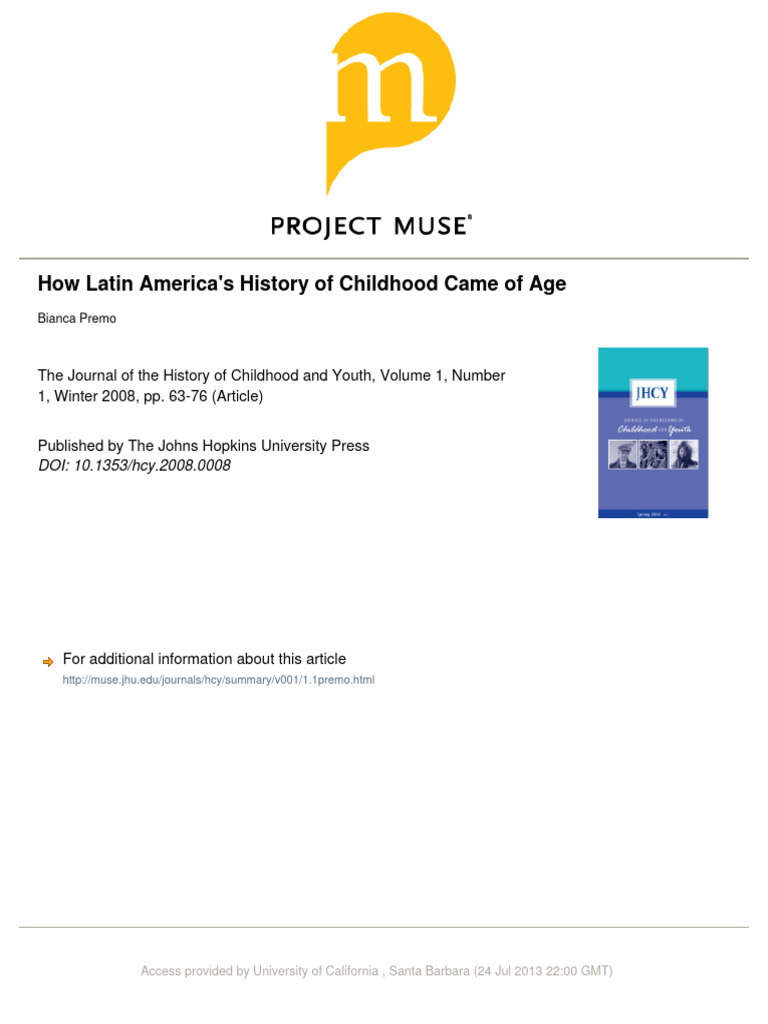 How Latin America's History of Childhood Came of Age | PDF | Latin ...