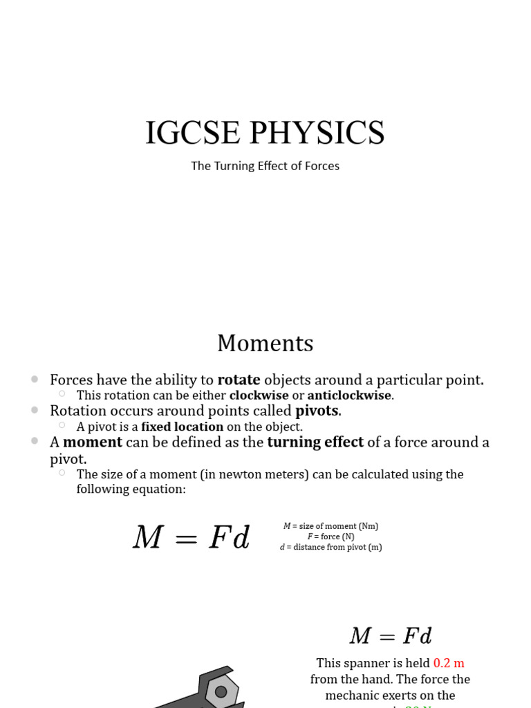 5 - IGCSE-The Turning Effect of Forces | PDF | Center Of Mass | Force