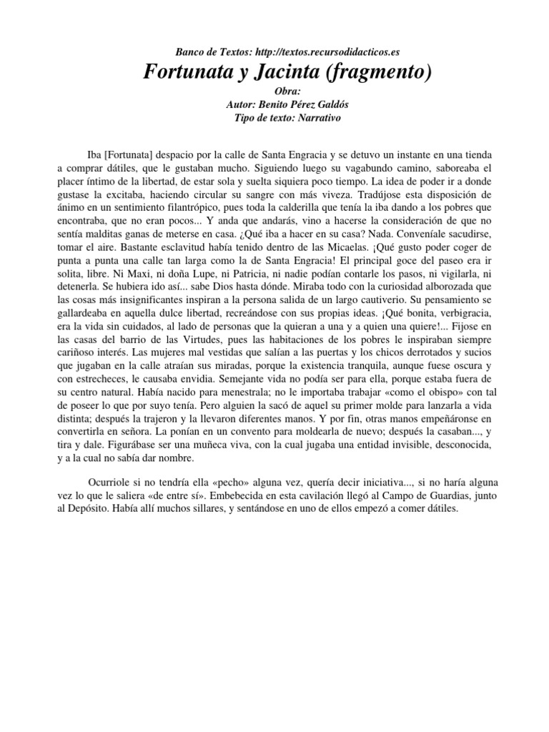 Fragmento de "Fortunata y Jacinta" | PDF