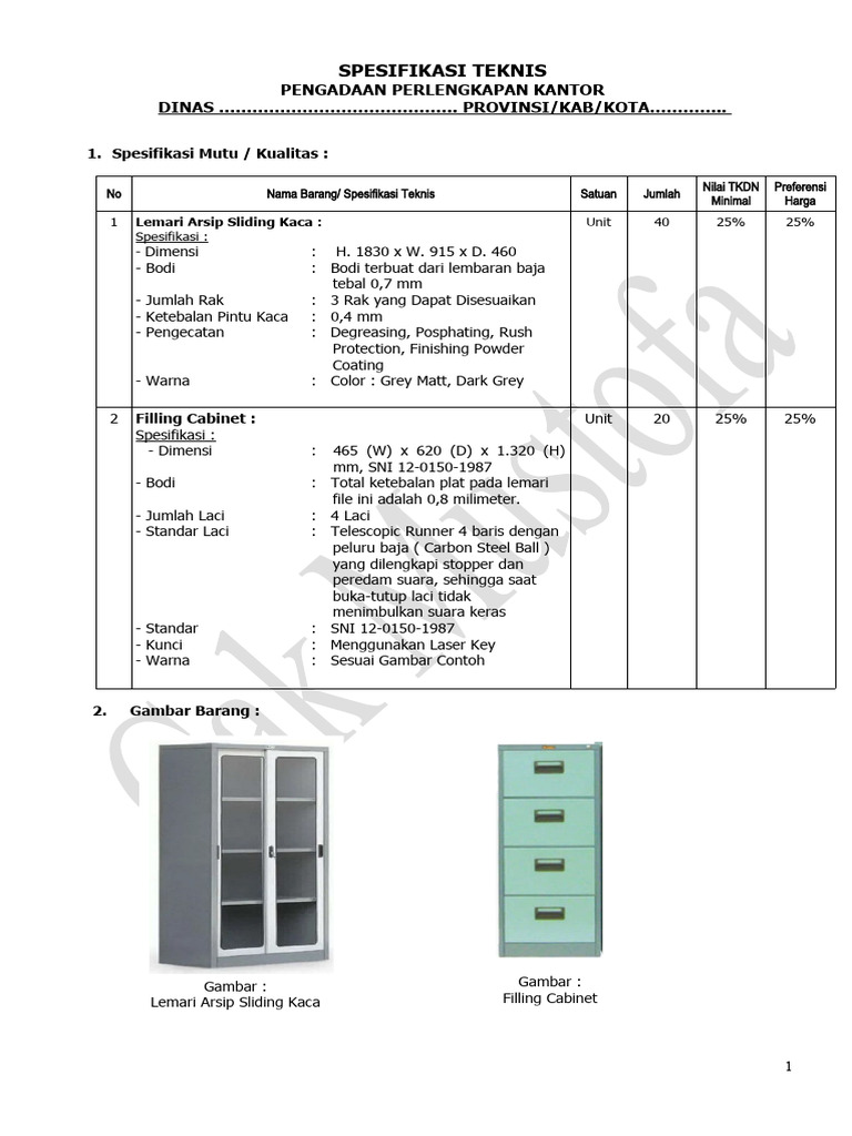Spesifikasi Teknis Dengan SYARAT PDN - TKDN | PDF