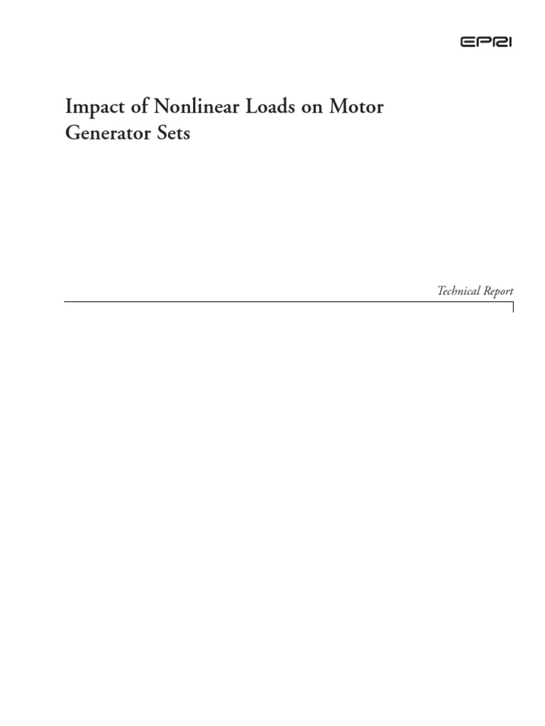 Impact of Nonlinear Loads On Motor Generator Sets | PDF | Electric Generator | Inductor