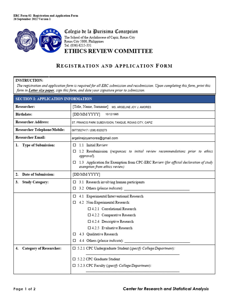 2-Registration-And-Application - Filled Out | PDF