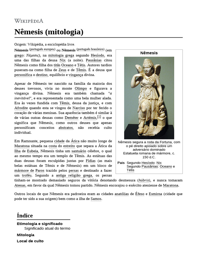 Nêmesis (Mitologia) | PDF