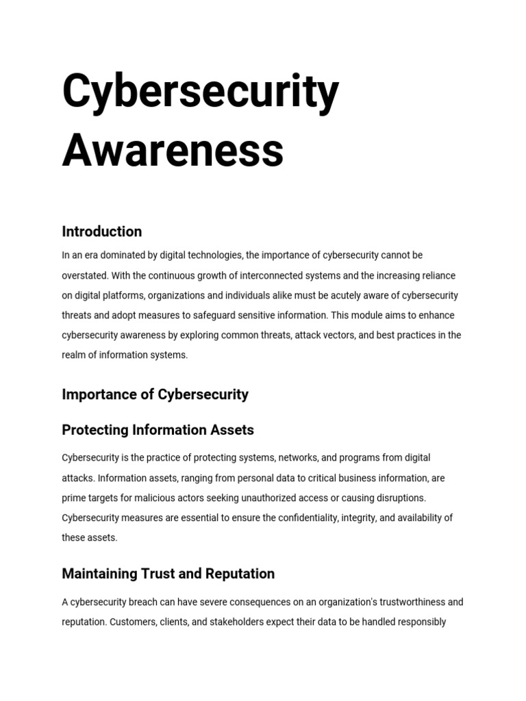 Cybersecurity Awareness | PDF | Security | Computer Security