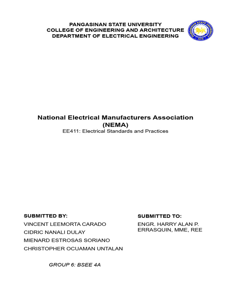 NEMA Report - G6 | PDF | Electricity | Electrical Components