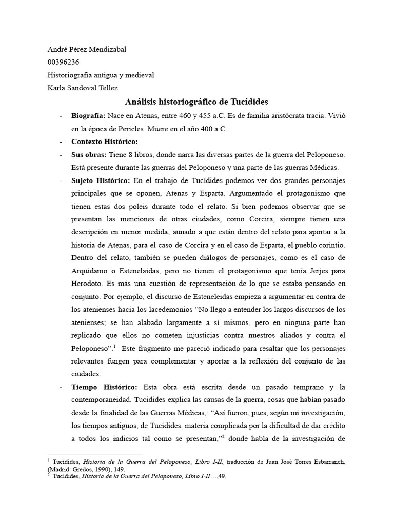 Análisishist Tucídides | PDF | Tucídides | Esparta