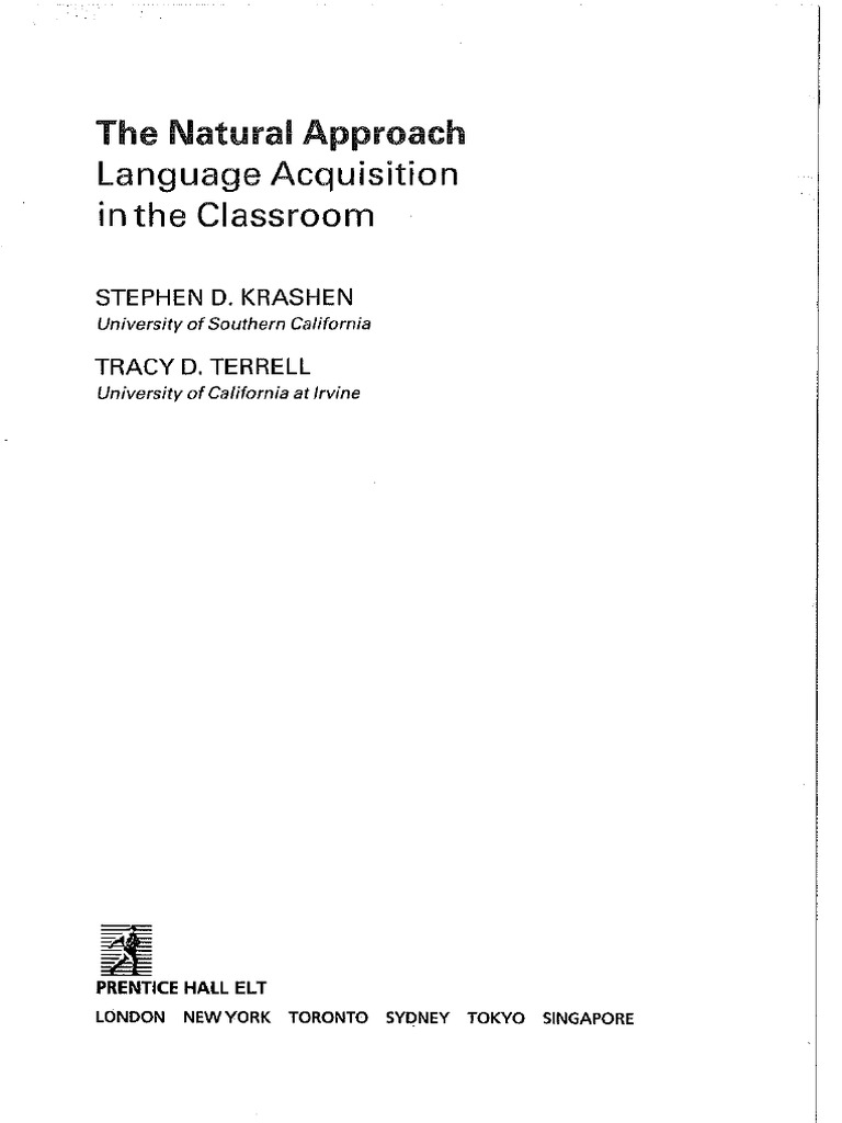 The Natural Approach Krashen | PDF | Language Acquisition | Cognitive ...