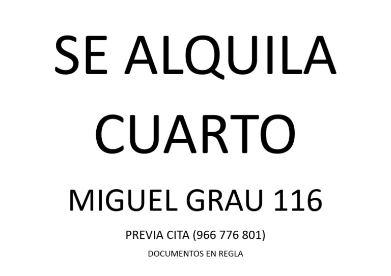 Se Alquila Cuarto | PDF