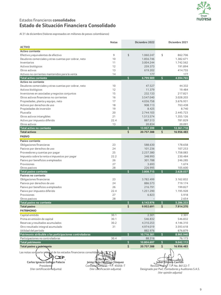 Estados Financieros Consolidados 2022 | PDF