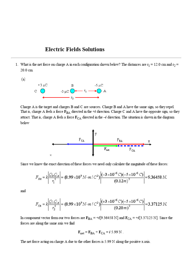 Net Electric Forces on Charges | PDF | Force | Electric Field