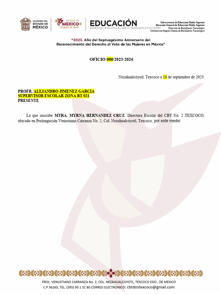 Machote Oficio | PDF