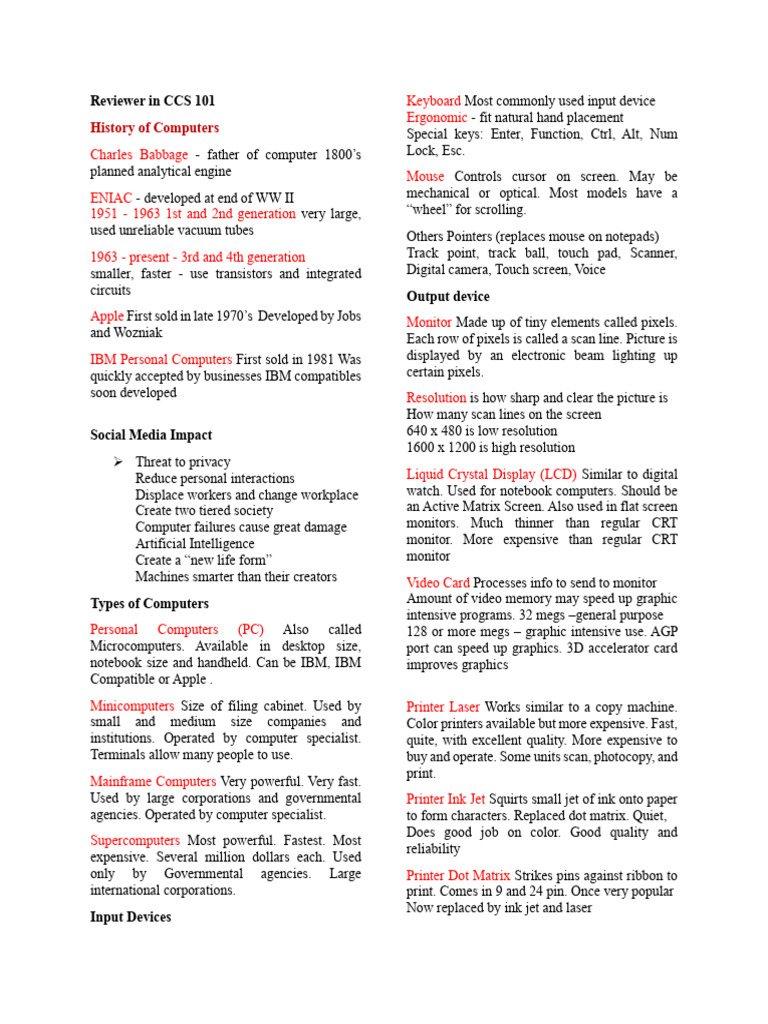 Reviewer in CCS 101 | PDF | Malware | Computer Security