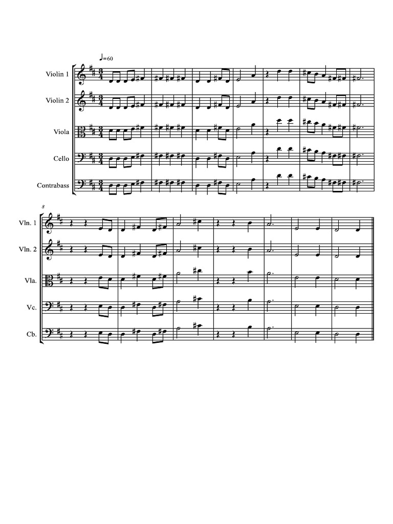 Sight Reading Exercise, String Orchestra, 01-02-24 | PDF