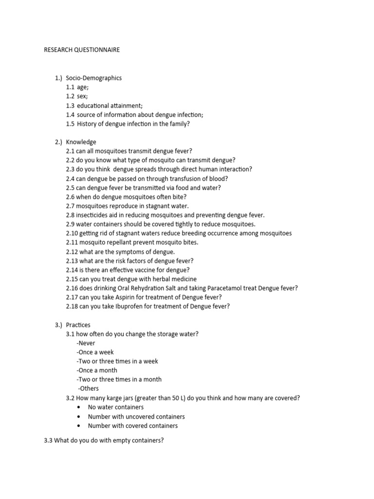 G 3 Dengue Fever Questions | PDF | Fever | Mosquito