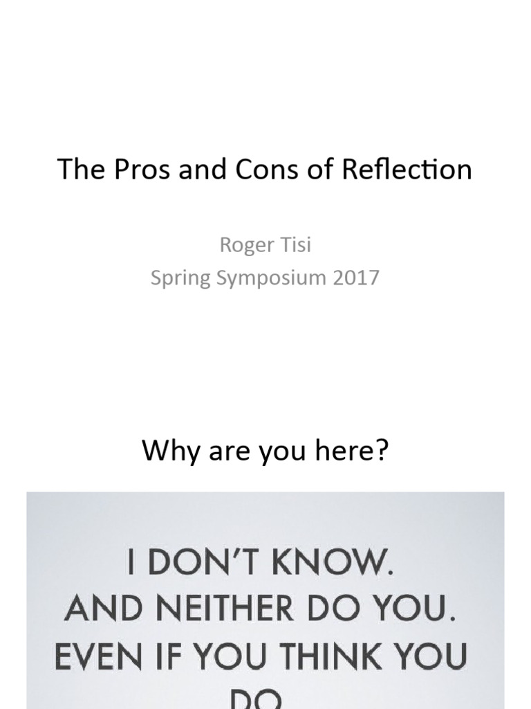 Roger - Workshop 1 - Pros and Cons of Reflection | PDF | Constructivism ...