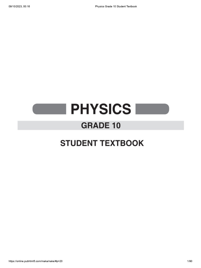 Physics Grade 10 Student Textbook | PDF | Public Sphere | Writing