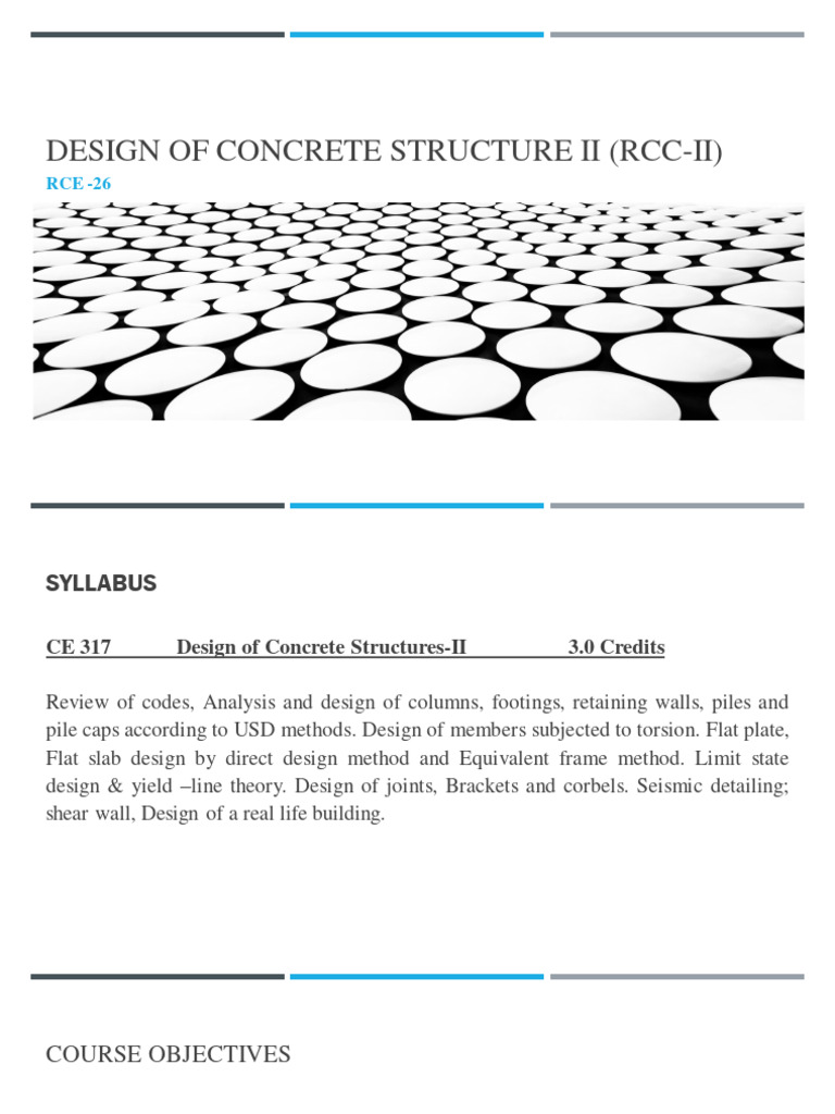 Design of Concrete Structure II (RCC-II) Class 1 | PDF