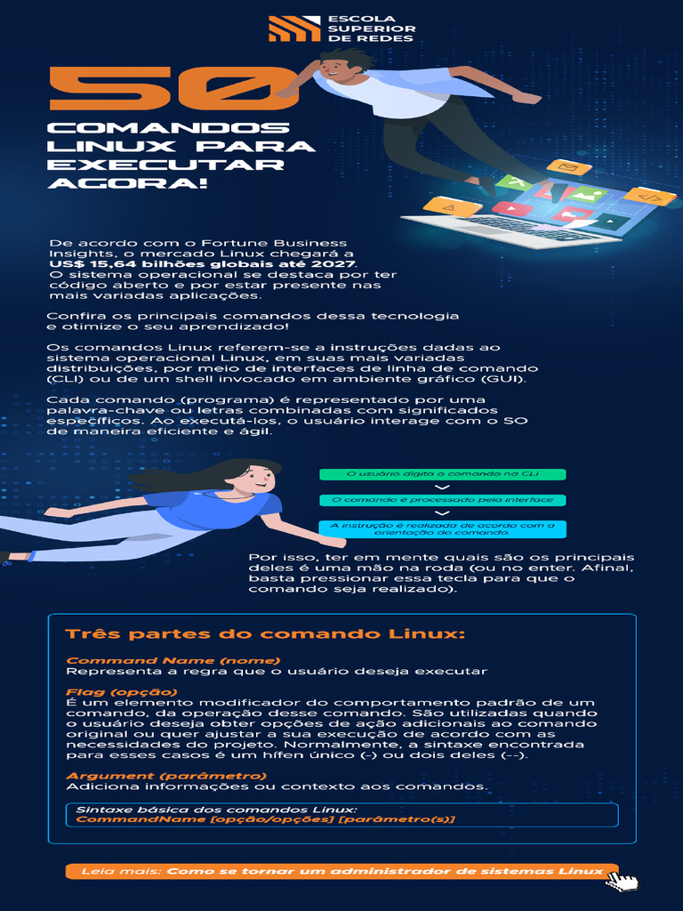 1707143312infogrfico - 50 Comandos Linux para Executar Agora | PDF