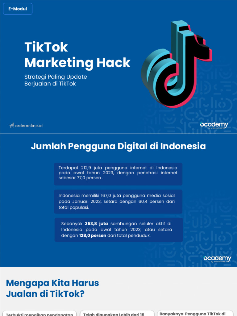 E - Book TikTok Marketing Hack - Strategi Paling Update Jualan Di TikTok | PDF | Bisnis ...