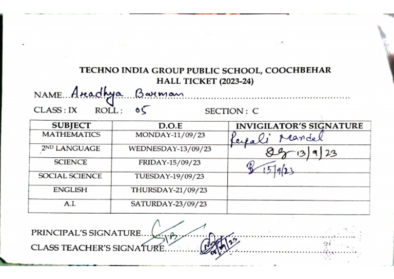 Admit 20230918 | PDF