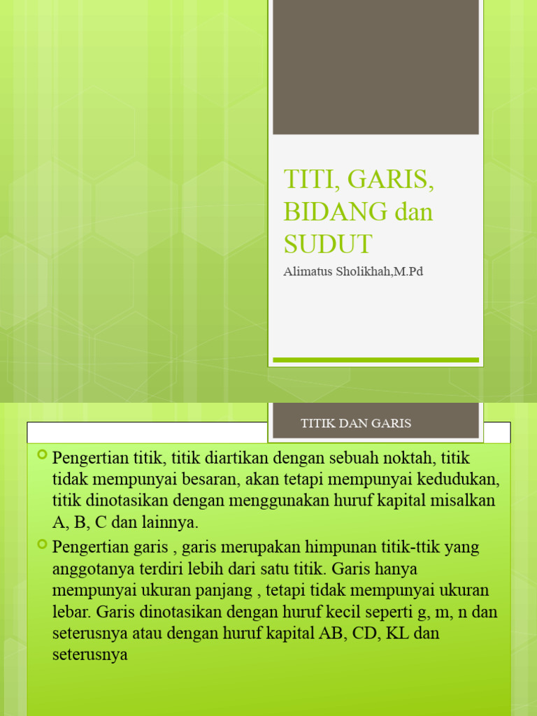 TITI, GARIS, BIDANG dan SUDUT | PDF