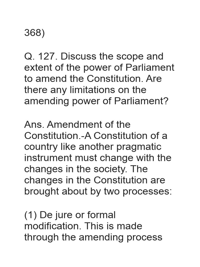 Parliament's Power to Amend Constitution | PDF | Government | Political ...
