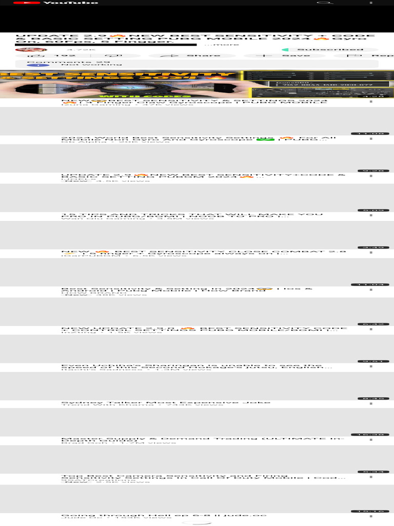 Update 2.9?new Best Sensitivity + Code & Basic Setting Pubg Mobile 2024?gyro On, 60fps, 5 ...