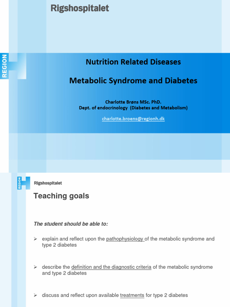 Metabolic Syndrome and Diabetes - 200918 | PDF | Insulin | Pancreas