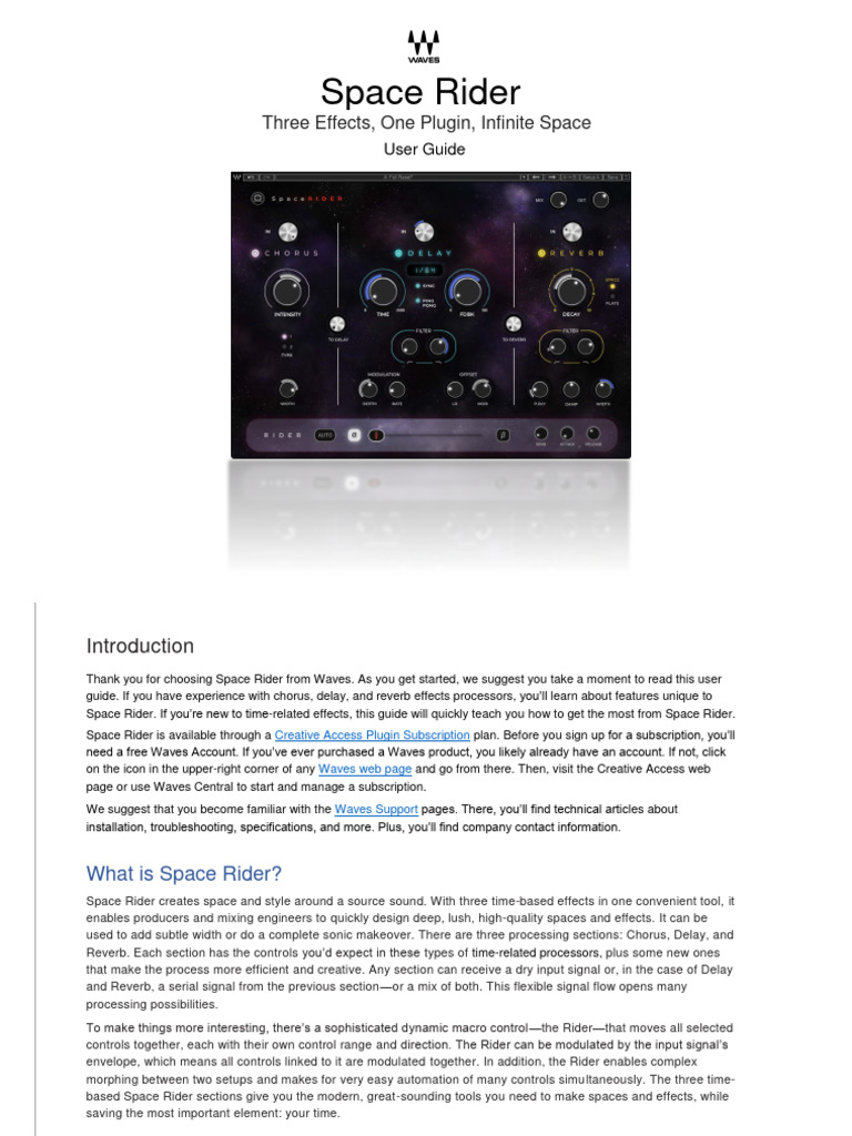 Space Rider | PDF | Sound | Sound Technology