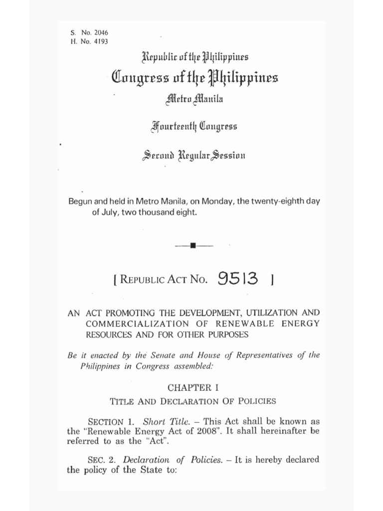Republic Act No 9513 | PDF