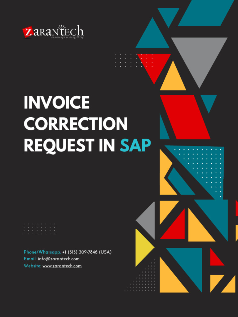 Invoice Correction Request in SAP | PDF | Invoice | Receipt