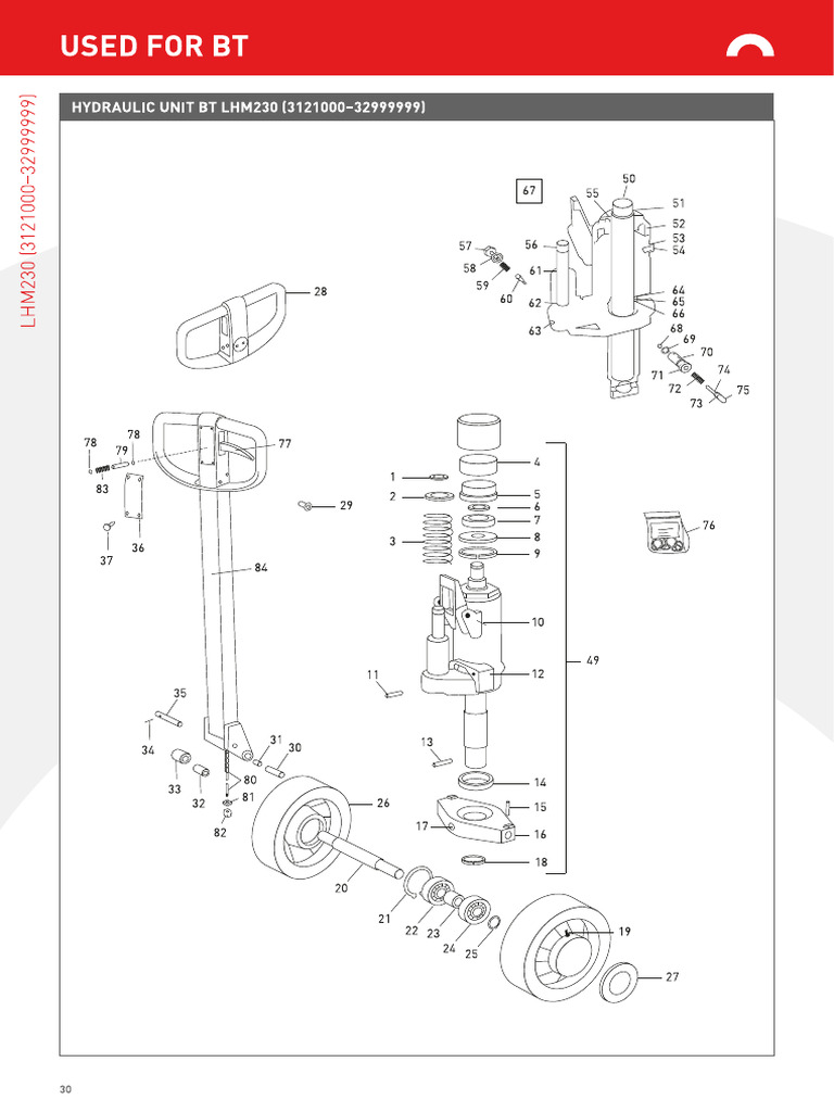 BT Rolatruc LHM230 3121000-3299999 Spare Parts Manual | PDF