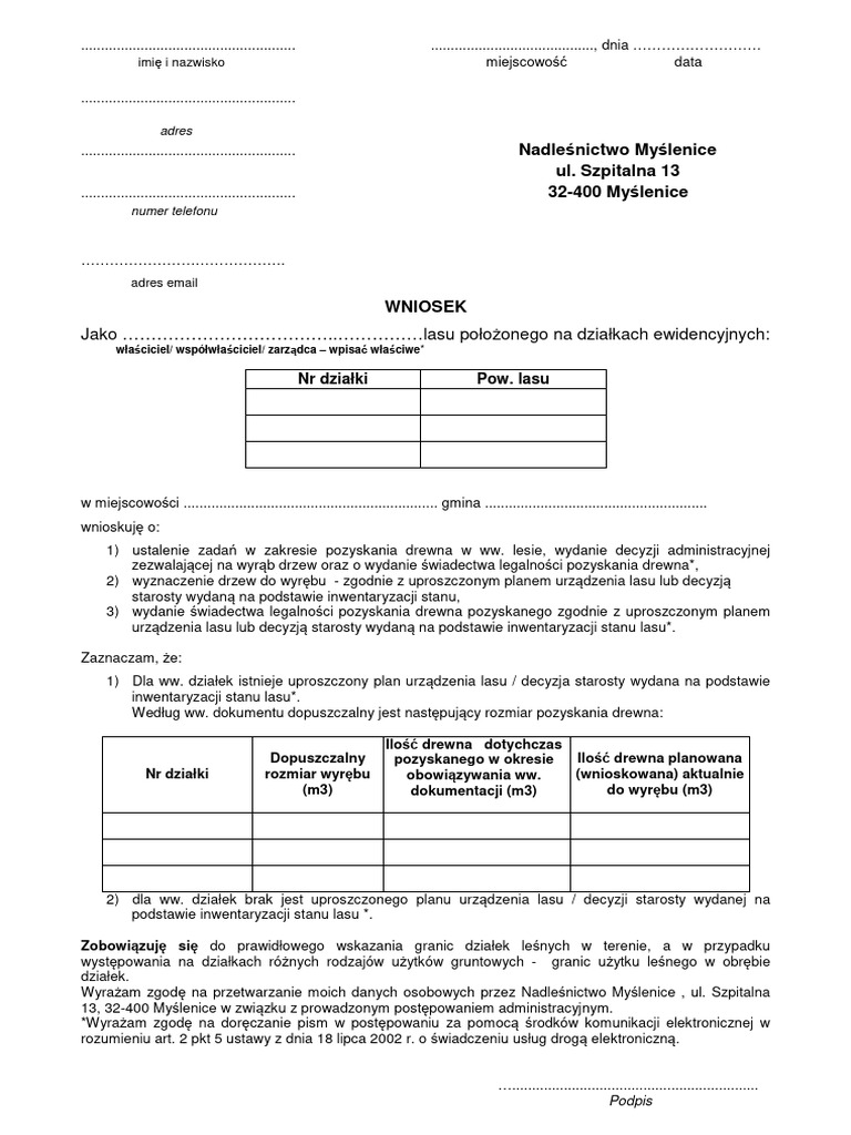 Wzór NR 1 Wniosek LN PDF | PDF