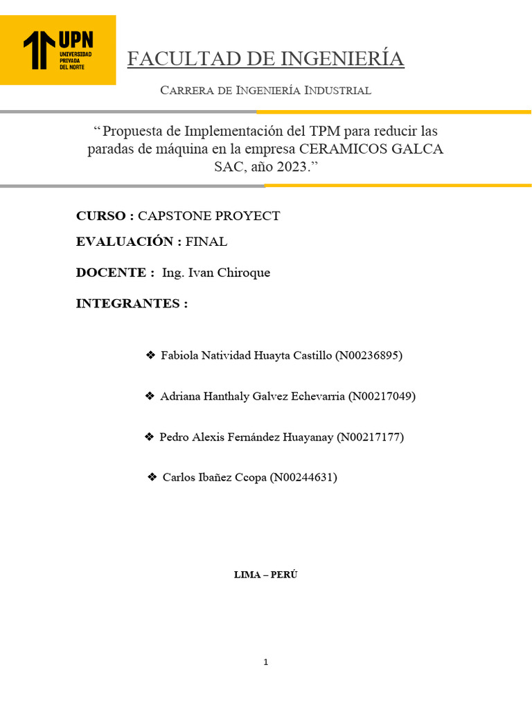 Final Capstone | PDF | Ladrillo | Calidad (comercial)