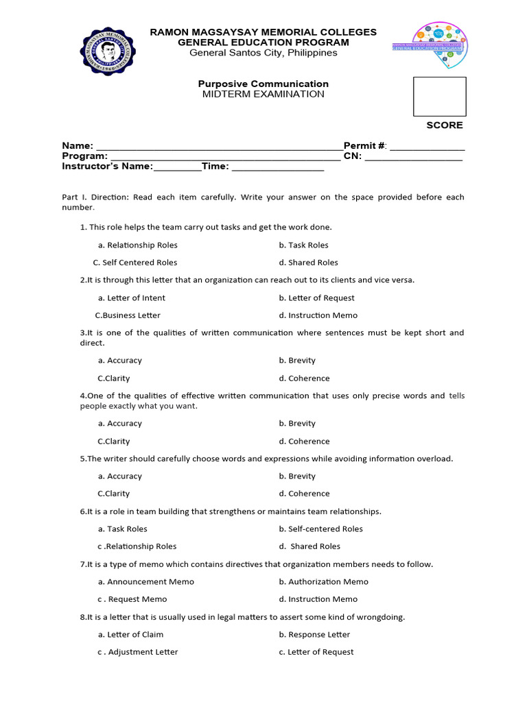 Test Paper Template | PDF | Communication | Information