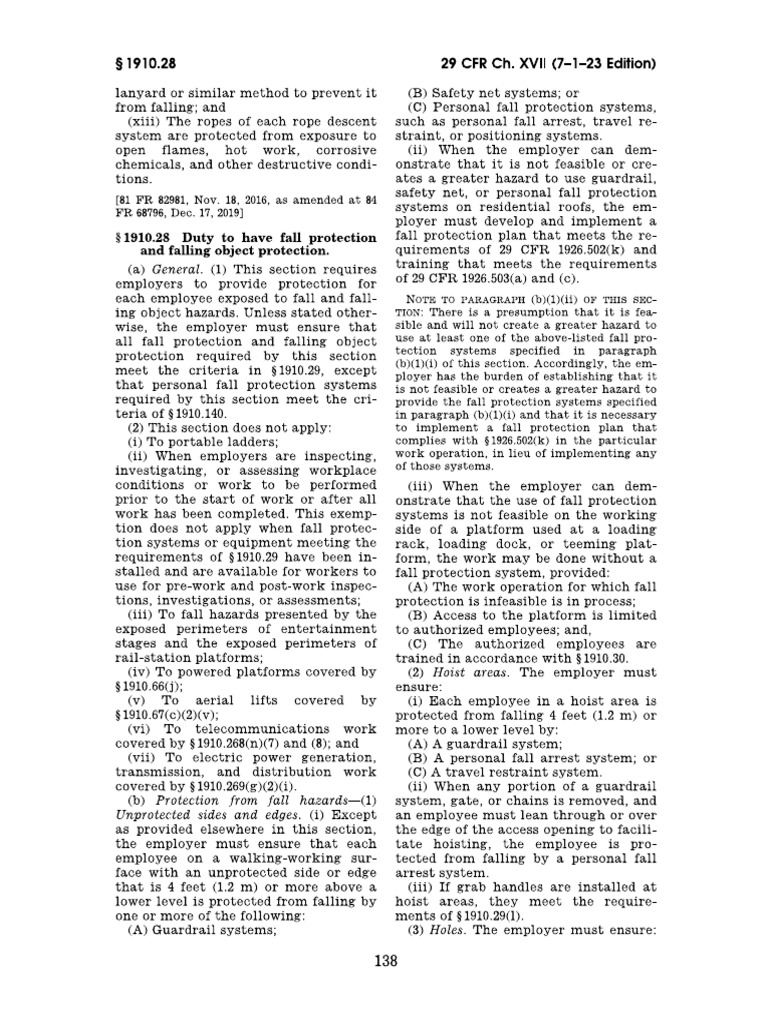 OSHA 1910 - Subpart D 1910.28-1910.30 | PDF