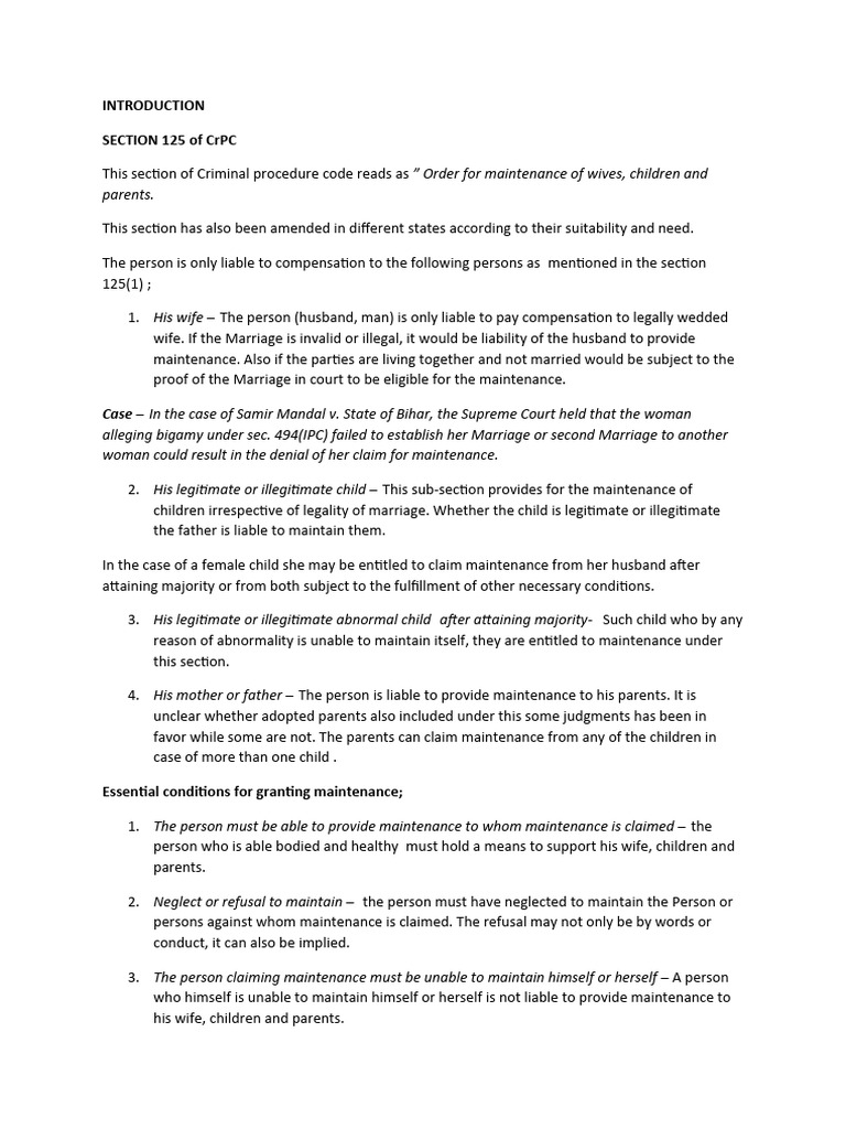 Maintenance CRPC | PDF | Marriage | Social Institutions