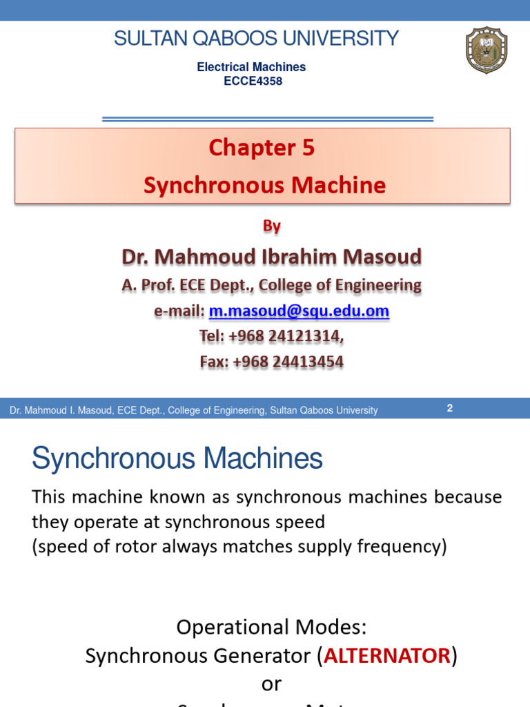 Chapter 4 Synchronous Machine Pdf Electric Generator Electric Motor