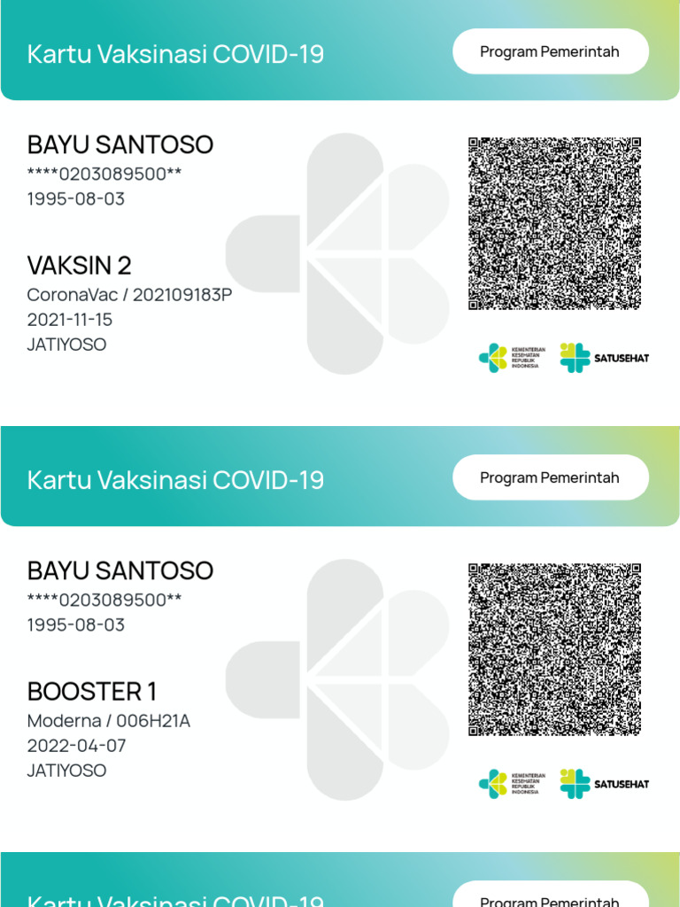 SERTIFIKAT-VAKSIN-DOSIS 2-BAYU-144-halaman | PDF | Self-Improvement