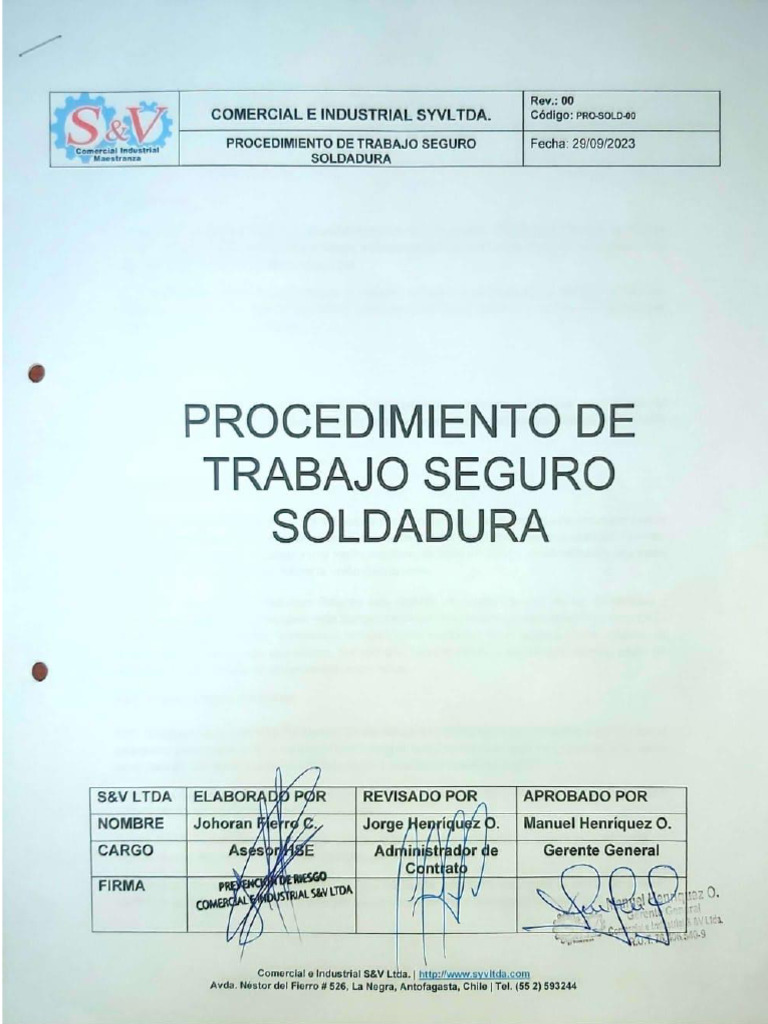 Procedimiento Soldadura | PDF | Soldadura | Construcción