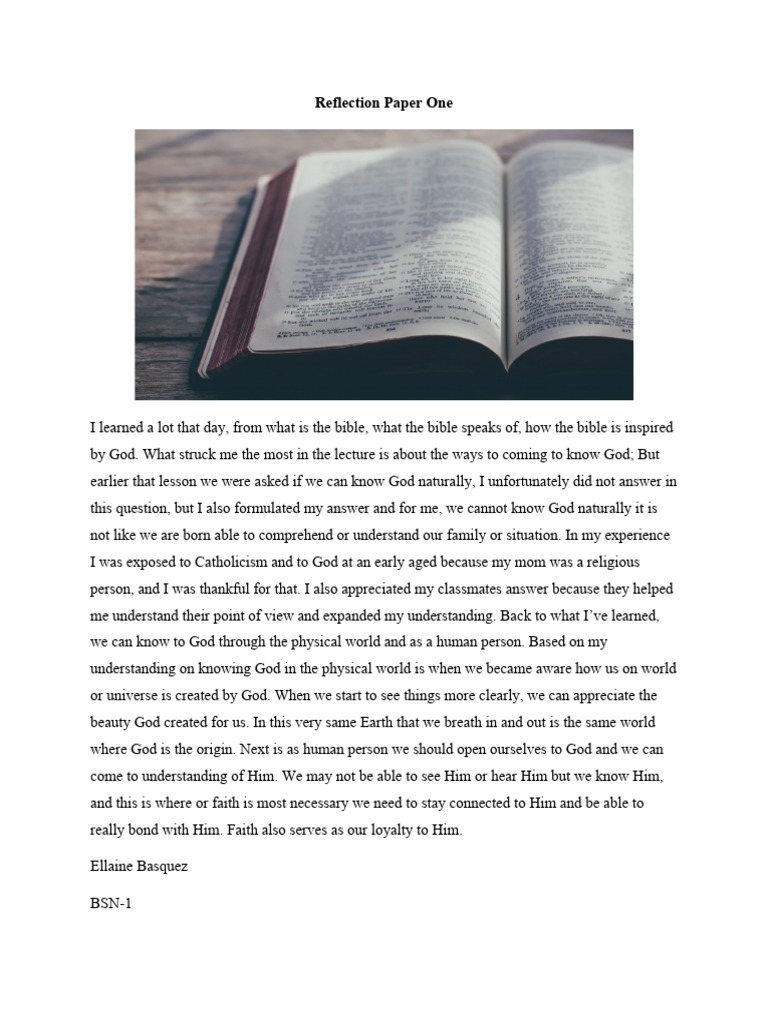 Reflection Paper 1 | PDF | Wellness