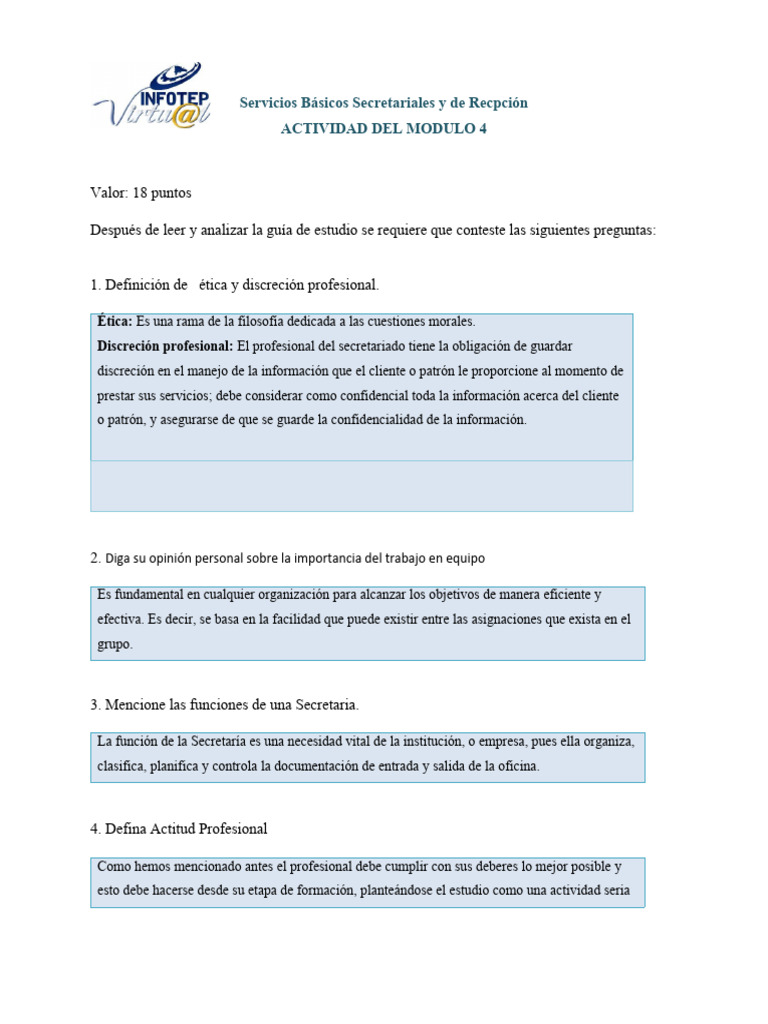 Actividad Del Modulo 4 Nuevo 2 Va Pdf