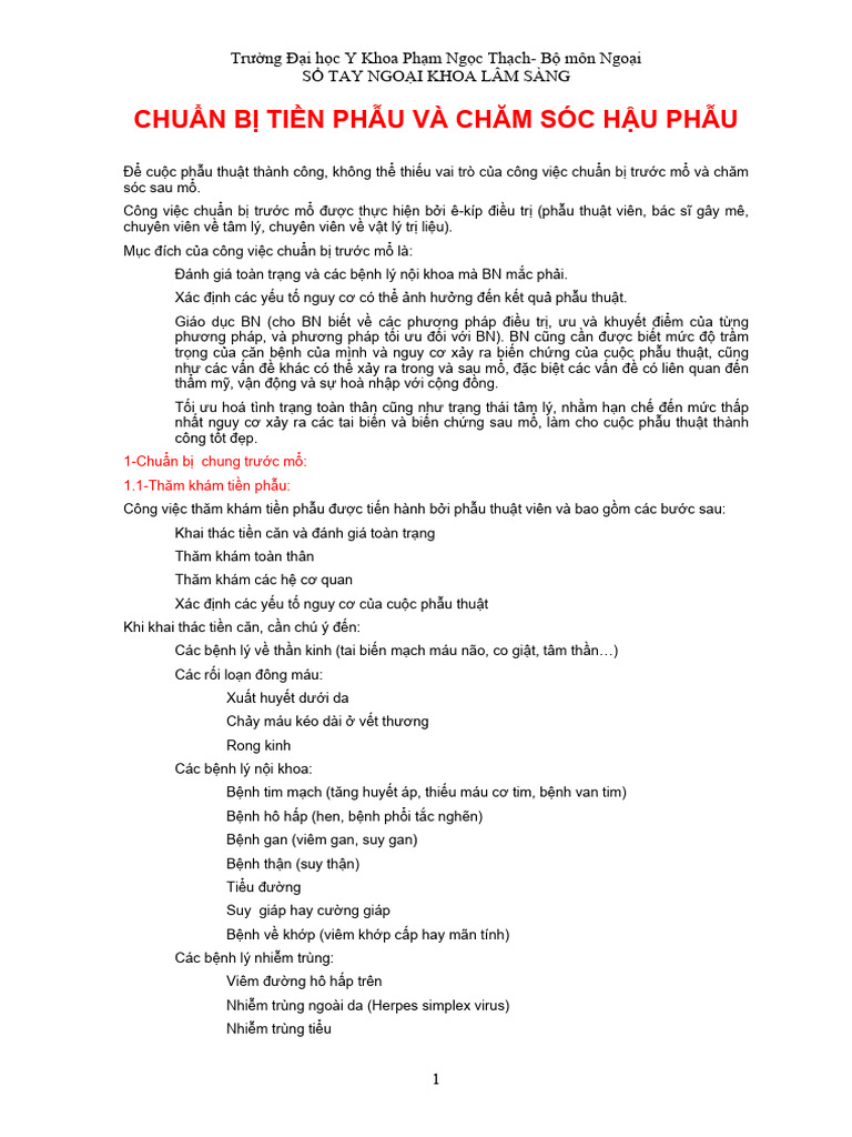 Chuan Bi TP Cham Soc HP | PDF