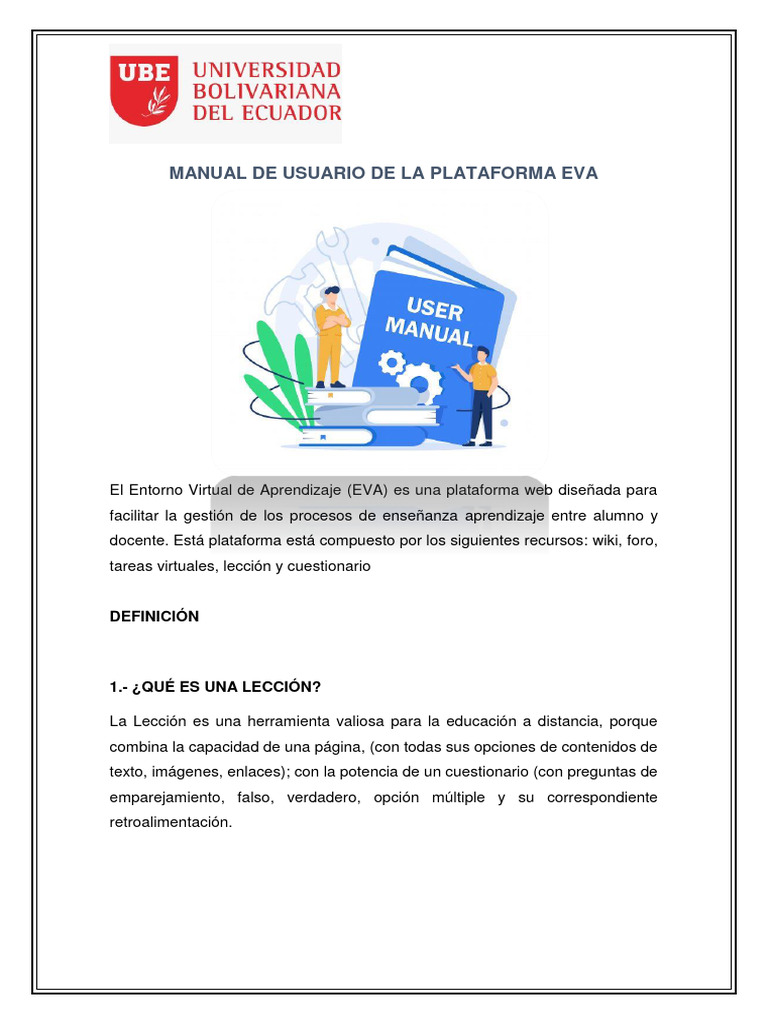 Tarea 1 Manual de Usuario de La Plataforma Eva | PDF