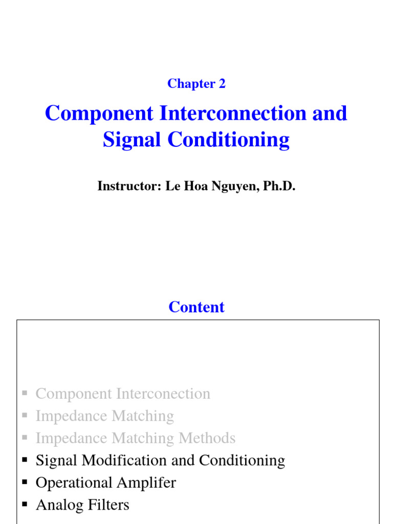 Chapter 2 - Component Interconnection and Signal Conditioning - Part2 | PDF | Operational ...