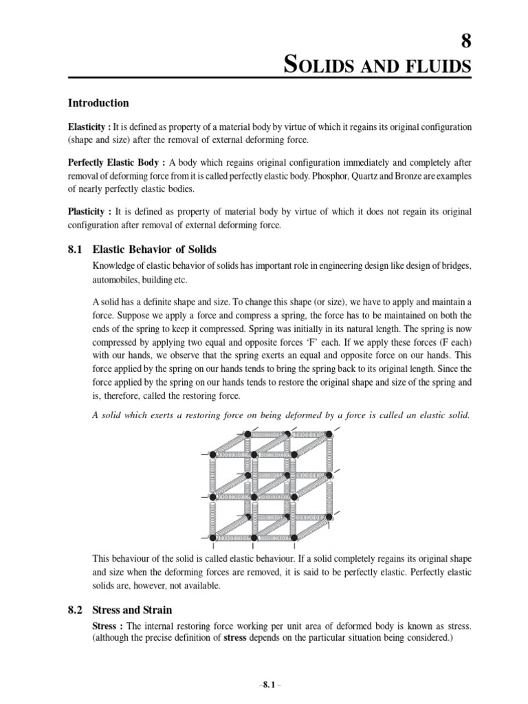 Elasticity and Stress in Solids | PDF | Elasticity (Physics ...