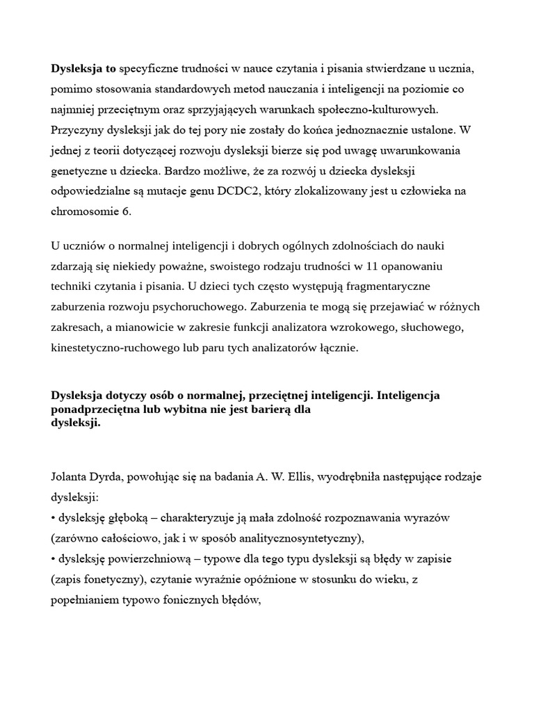 Specyficzne Trudnosci W Nauce | PDF Specyficzne Trudnosci W Nauce | PDF